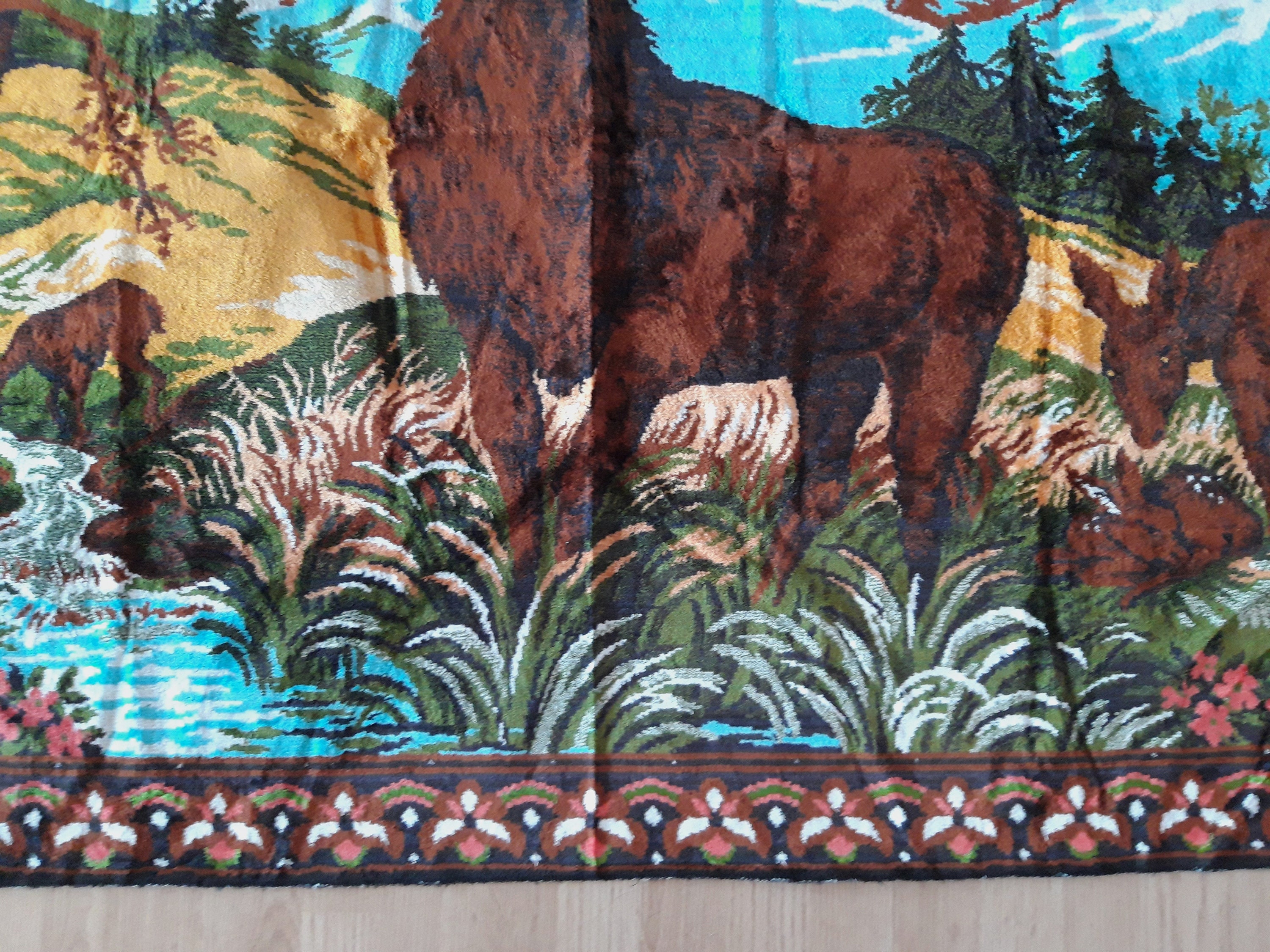 Vintage Large Velvet Tapestry 65" X 46", Plush Tapestry - Etsy