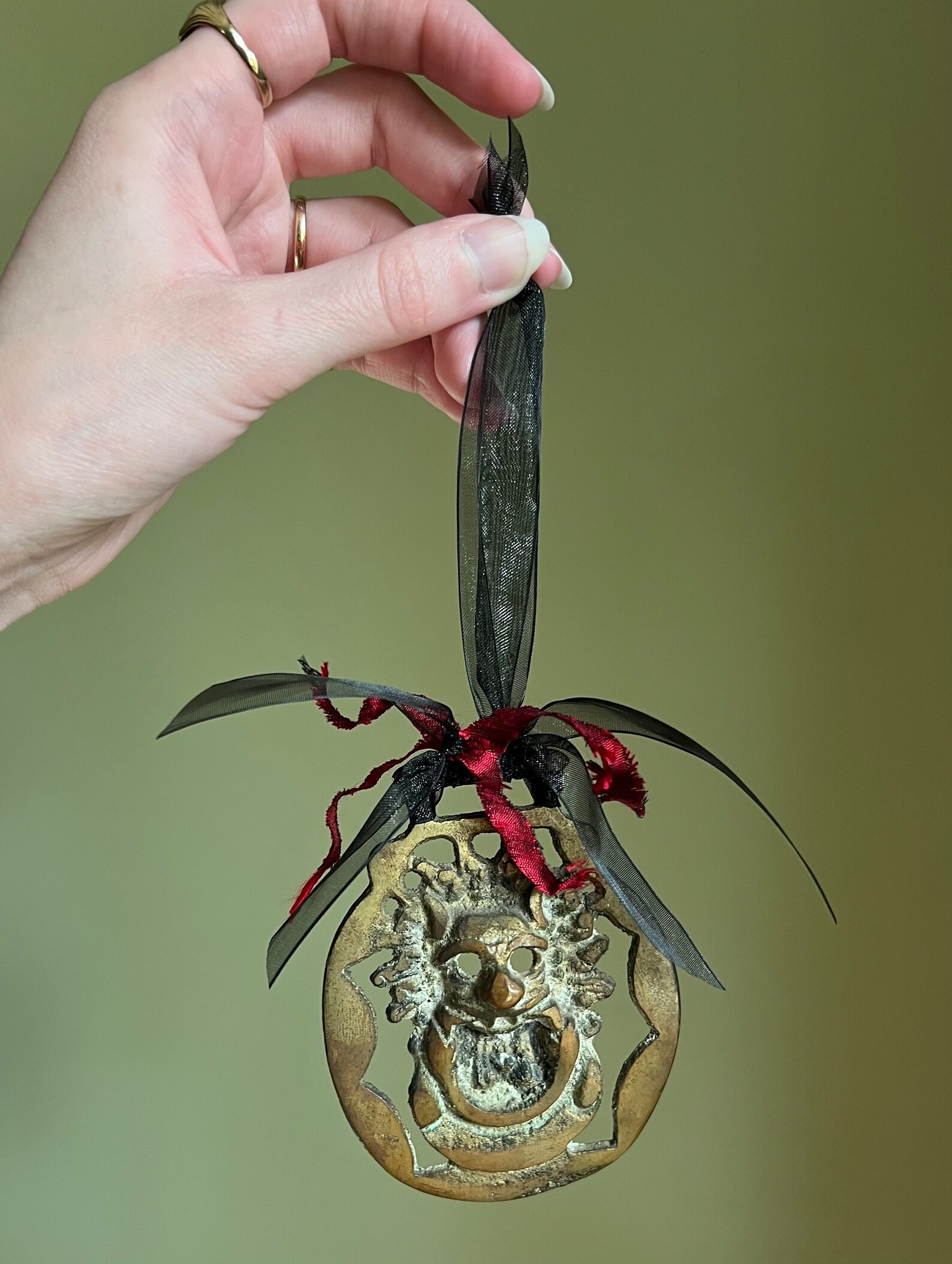 Medieval Hellmouth Talisman, Gothic Antique Brass Ornament - Etsy