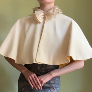 Antique Capelet Ivory and Yellow Cape With Collar Handmade - Etsy