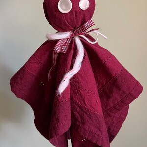 Rusty the Ghost Poppet, Handmade Vintage Fabric Doll, Rustic Halloween ...