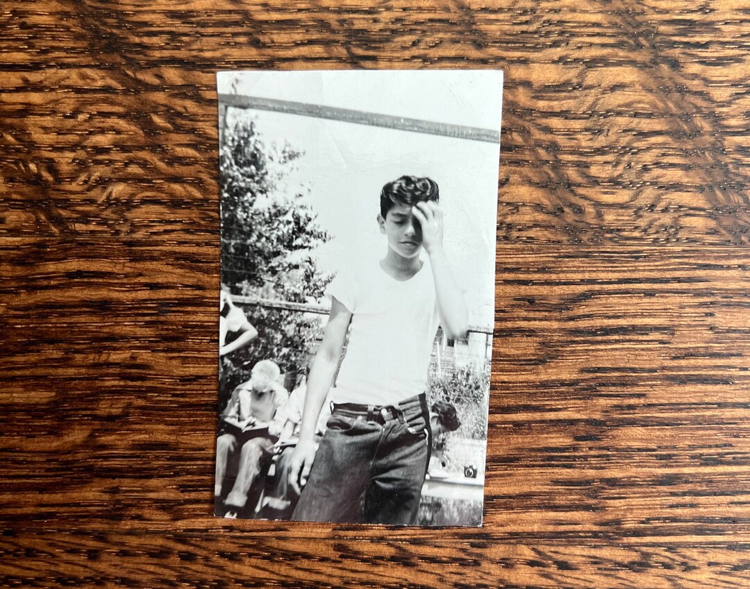 High School Greaser, Found Photo, Black and White Photograph of a ...