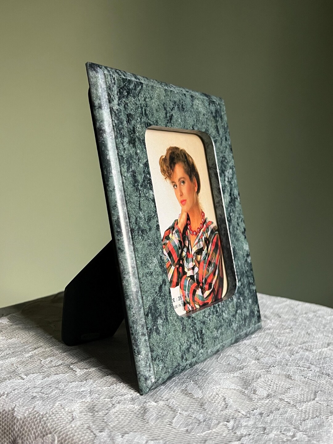 Vintage Green Marble Stone Picture Frame, Small Minimalist Natural ...
