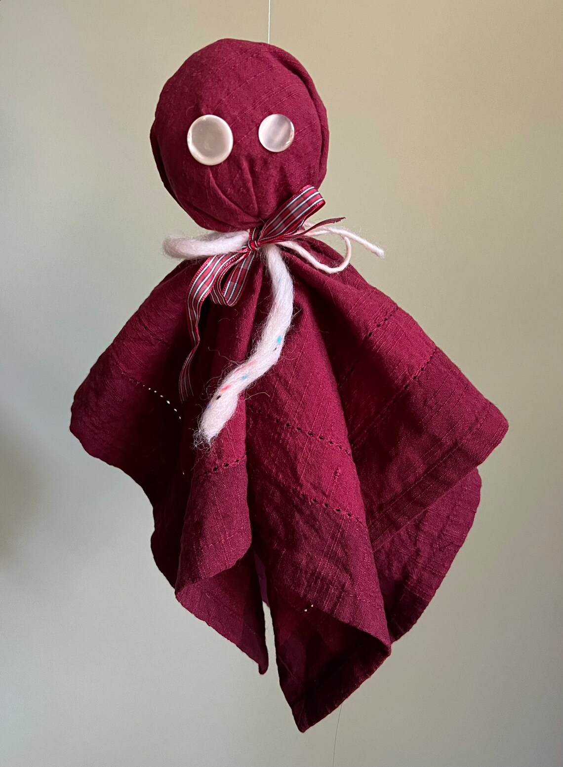 Rusty the Ghost Poppet, Handmade Vintage Fabric Doll, Rustic Halloween ...
