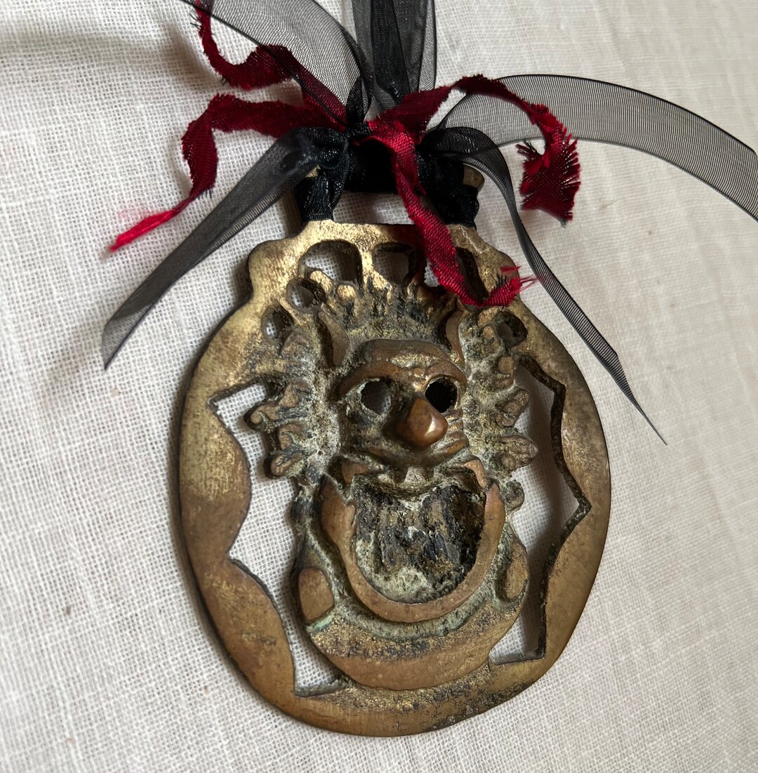 Medieval Hellmouth Talisman, Gothic Antique Brass Ornament - Etsy