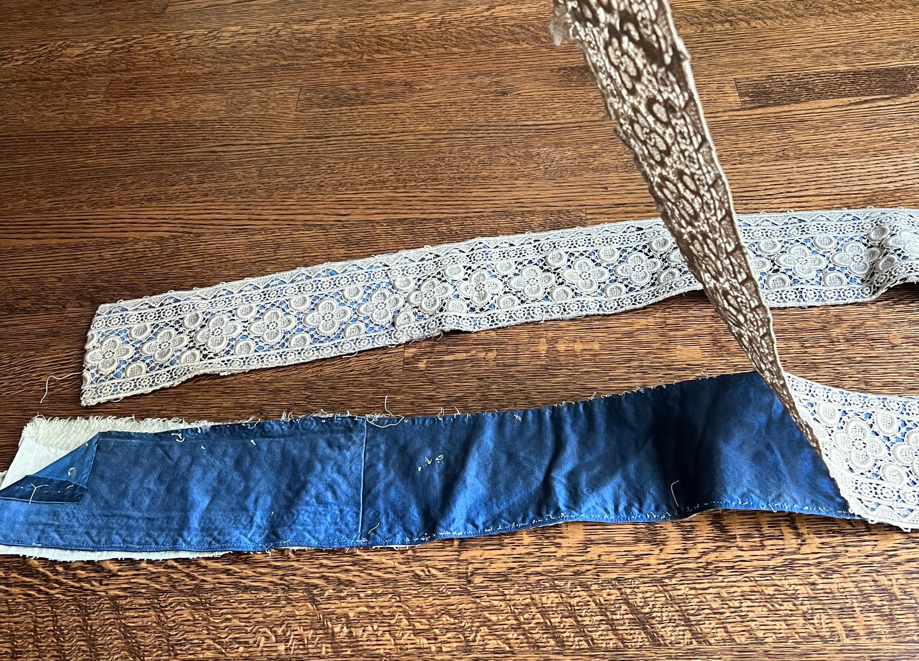 Heavy Antique Lace Border, Salvaged Remnant, Large Victorian Fabric ...