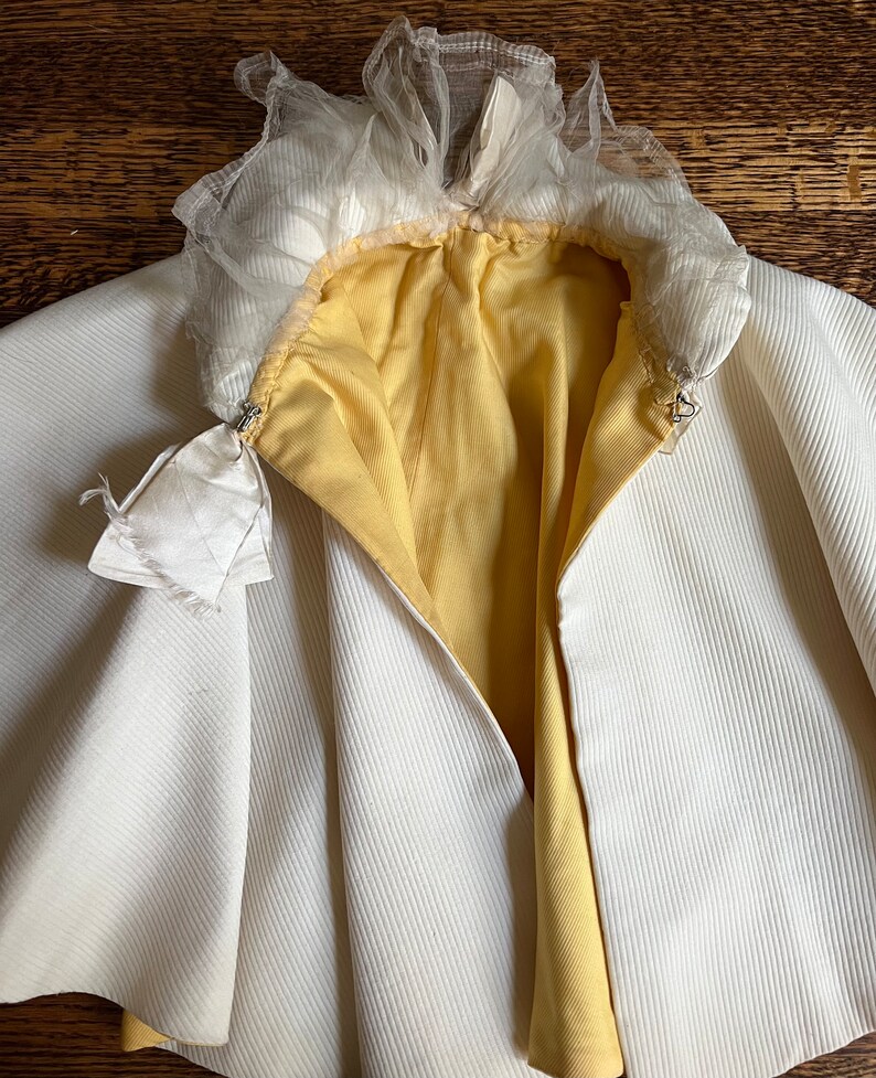Antique Capelet Ivory and Yellow Cape With Collar Handmade - Etsy