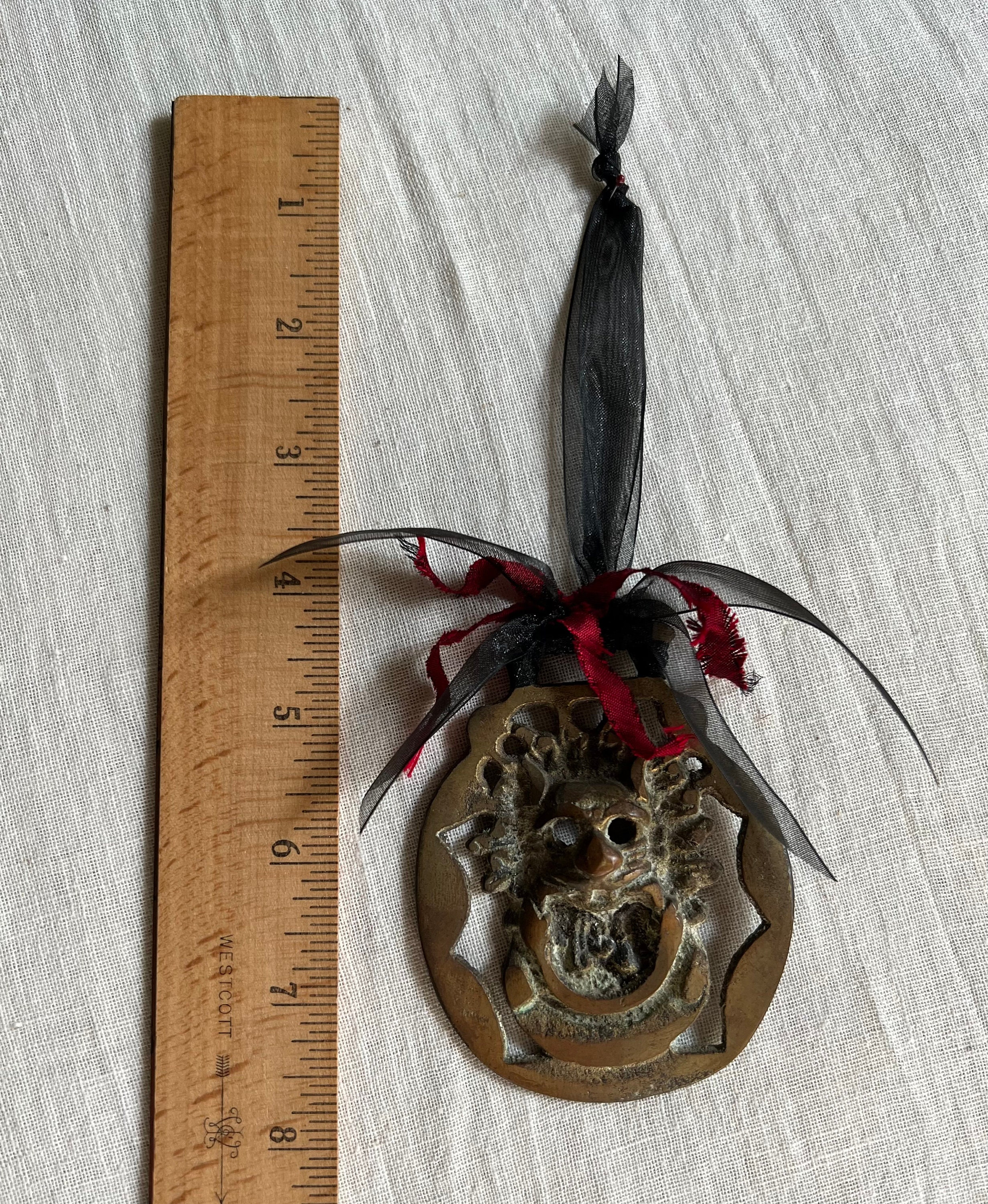 Medieval Hellmouth Talisman, Gothic Antique Brass Ornament - Etsy