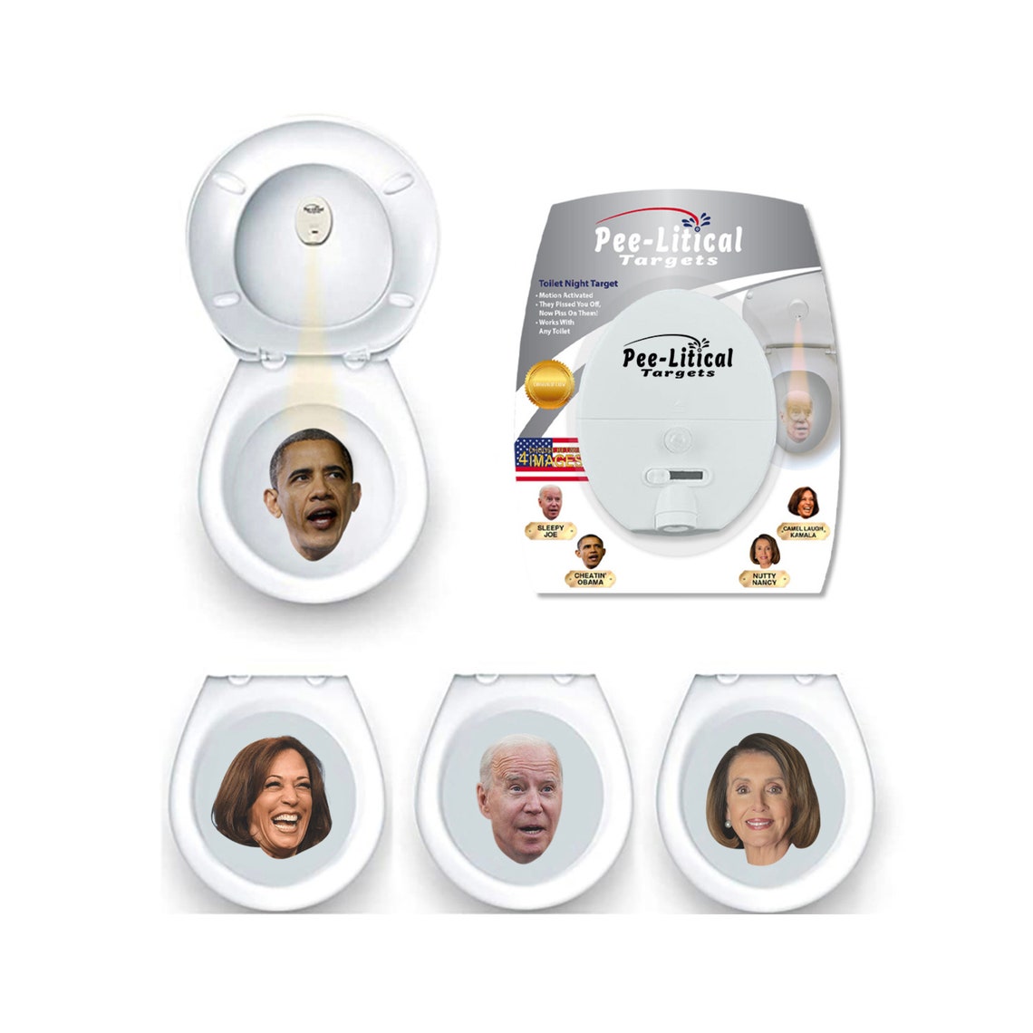 Pee-litical Target Toilet Light Projector joe Kamala - Etsy