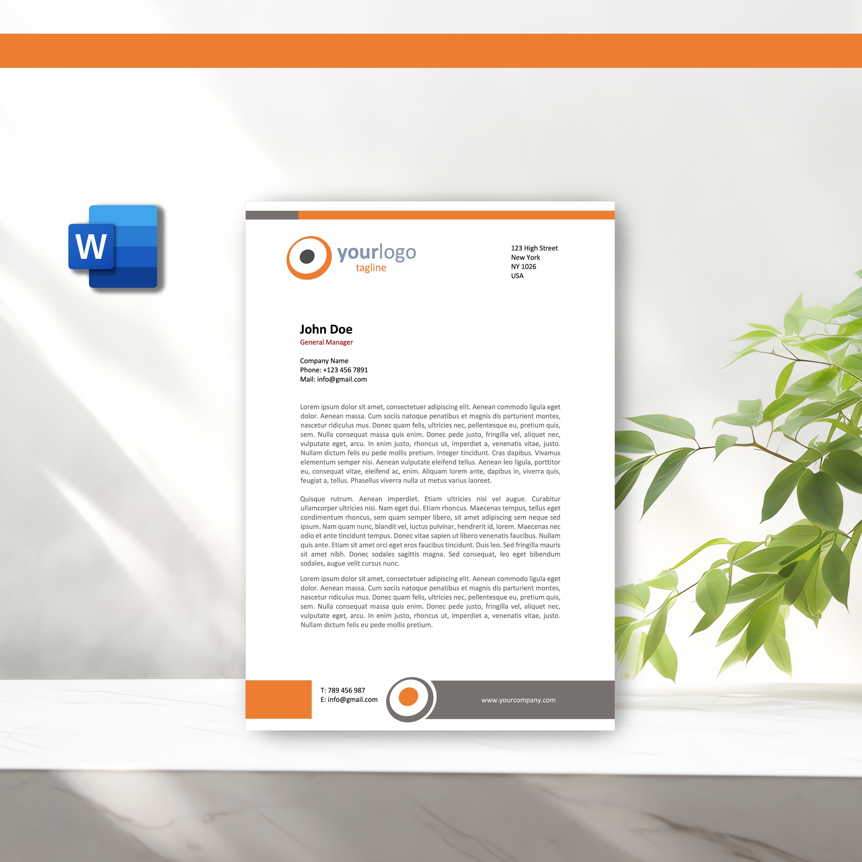 Microsoft Word Letter and A4 Sizes Business Corporate Letterhead ...
