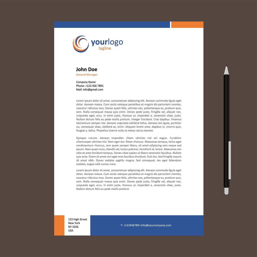 Microsoft Word Letter and A4 Sizes Business Corporate Letterhead ...