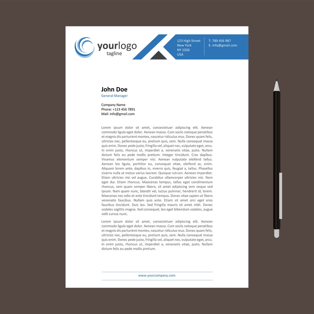 Microsoft Word Letter and A4 Sizes Business Corporate Letterhead ...