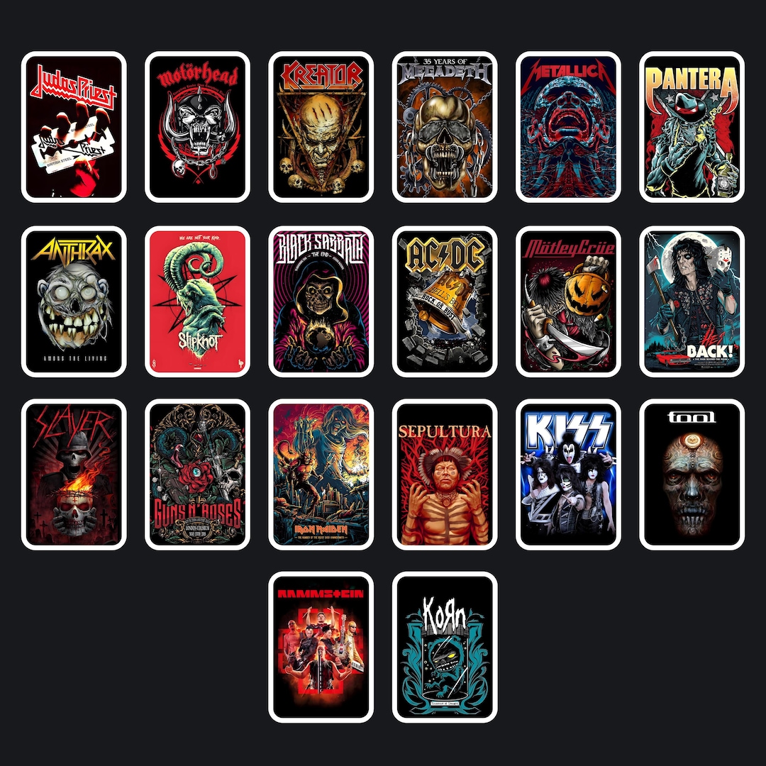 Heavy Metal Bands - Vinyl Stickers Bundle - Etsy UK