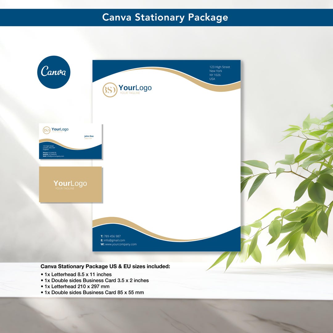 Professional Stationary Template | Instant Download Canva Template ...
