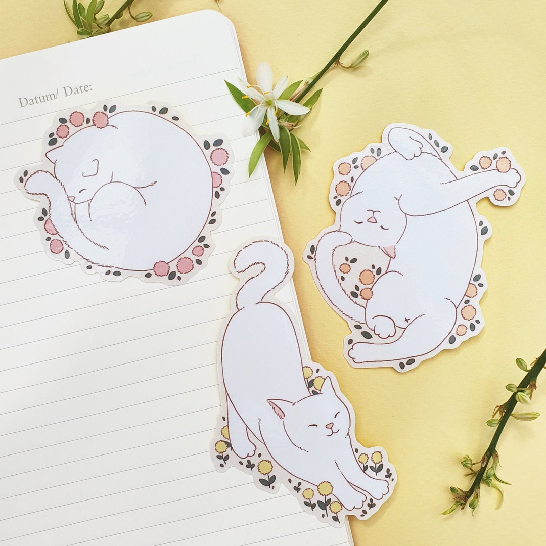 Stretchy Cats Sticker Pack - Etsy