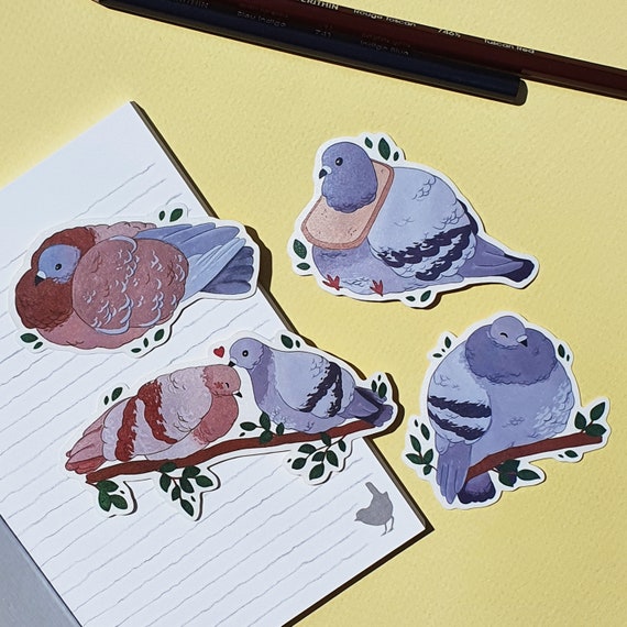 Pigeon Party Sticker Pack - Etsy
