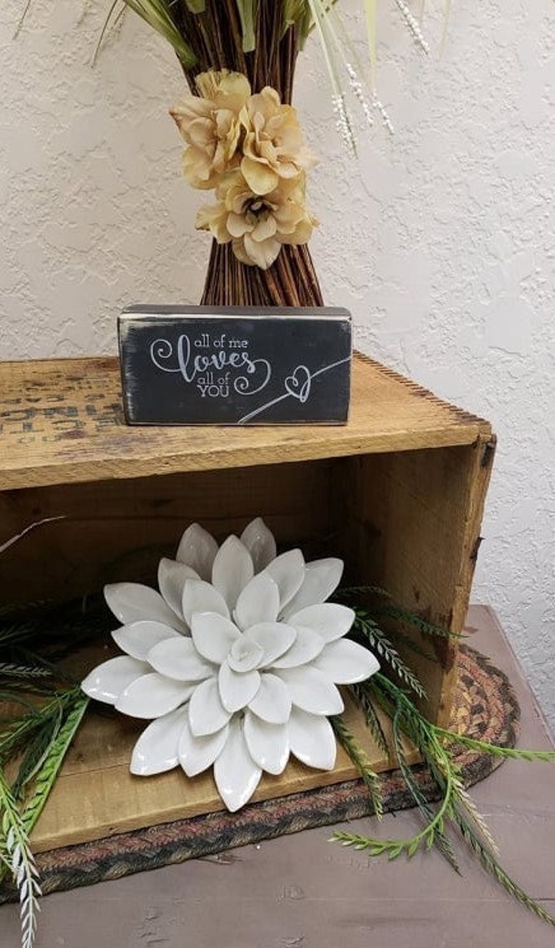Small Wood Block Decor With Quote all of Me Loves All of You - Etsy