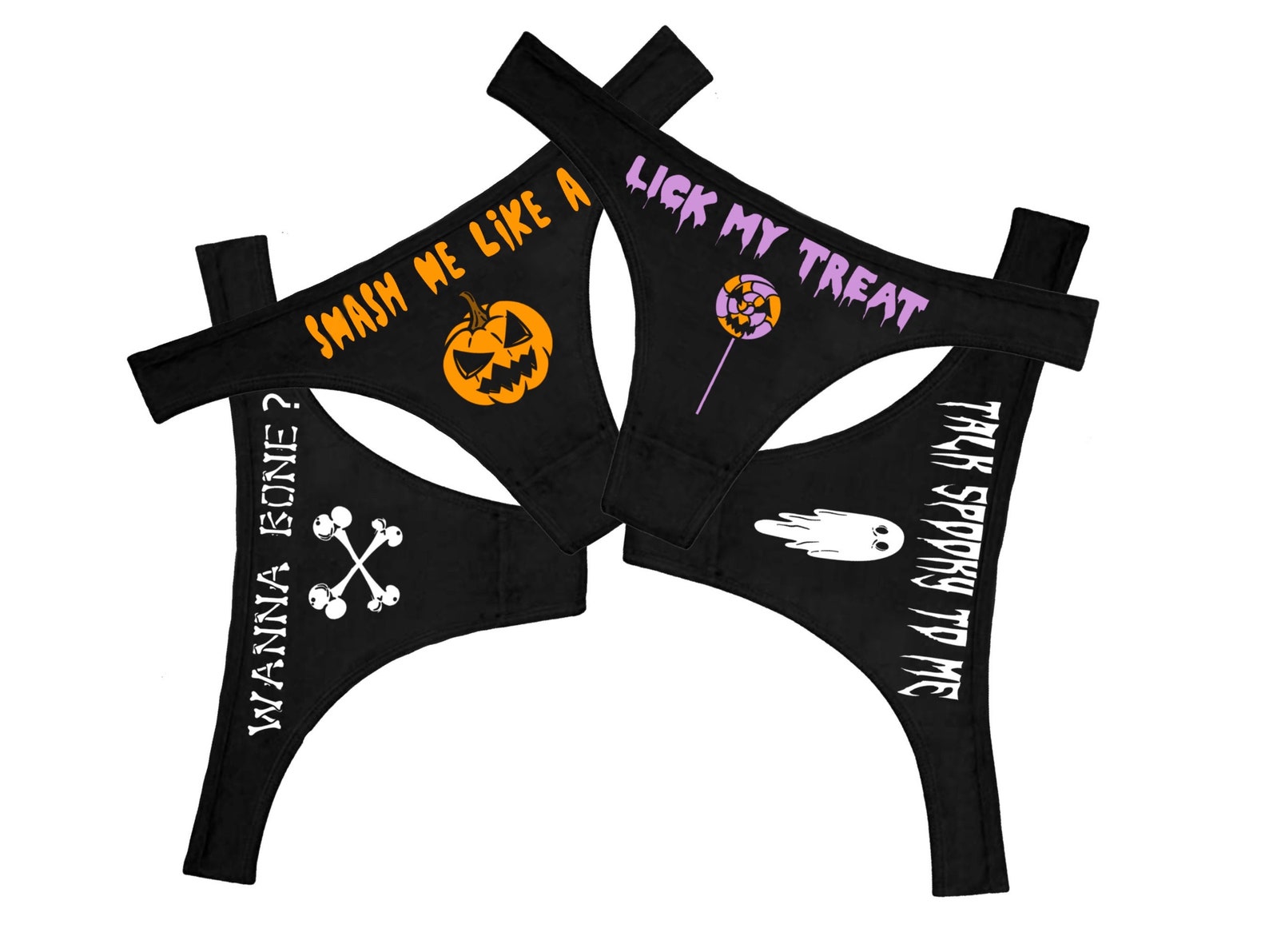 Halloween Thongs Panties Spooky Underwear Lick My - Etsy