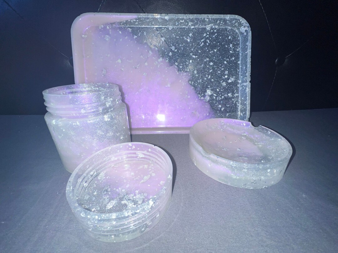 Weed Tray Set Rolling Tray Ash Tray Weed Jar Pink Glitter Sparkly ...