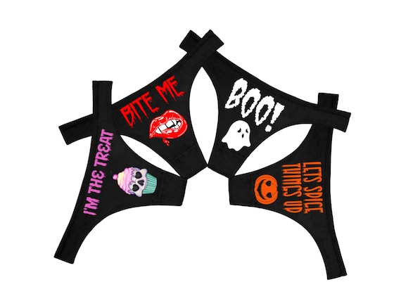 Halloween Thongs Panties Spooky Underwear Pumpkin - Etsy