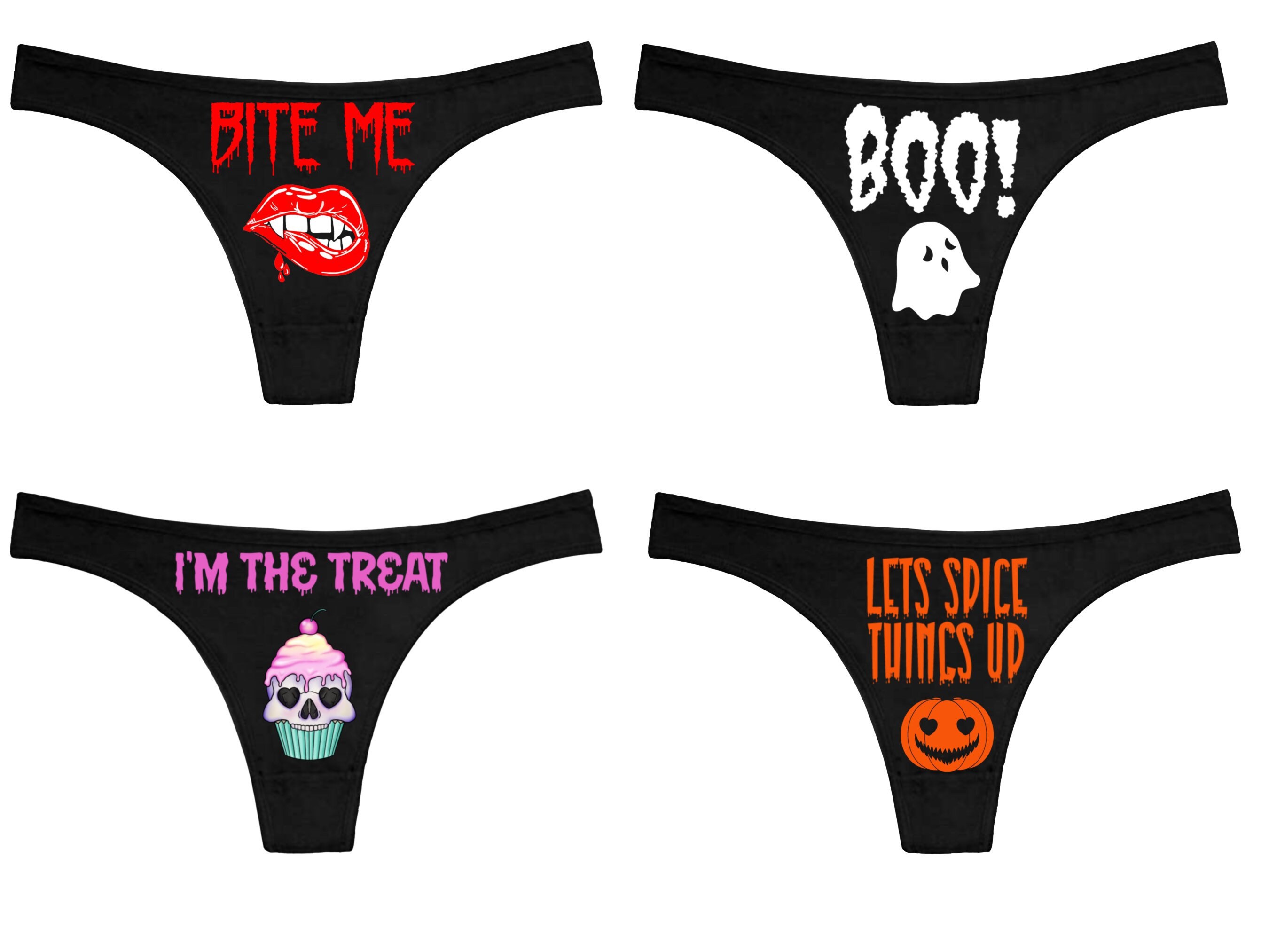 Halloween Thongs Panties Spooky Underwear Pumpkin - Etsy