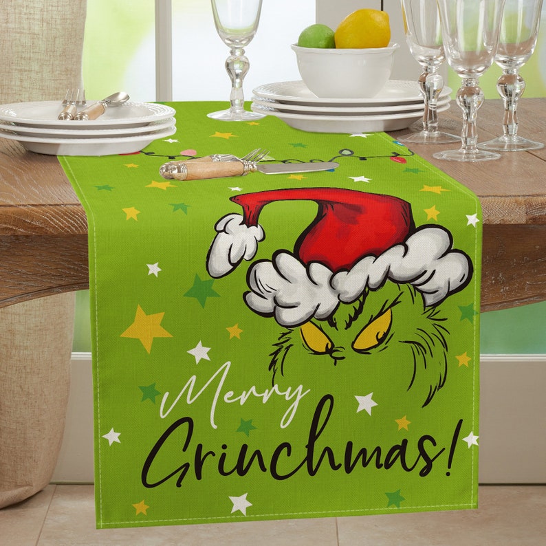 Grinch Table Runner Christmas Decor Winter Decor Merry - Etsy Canada
