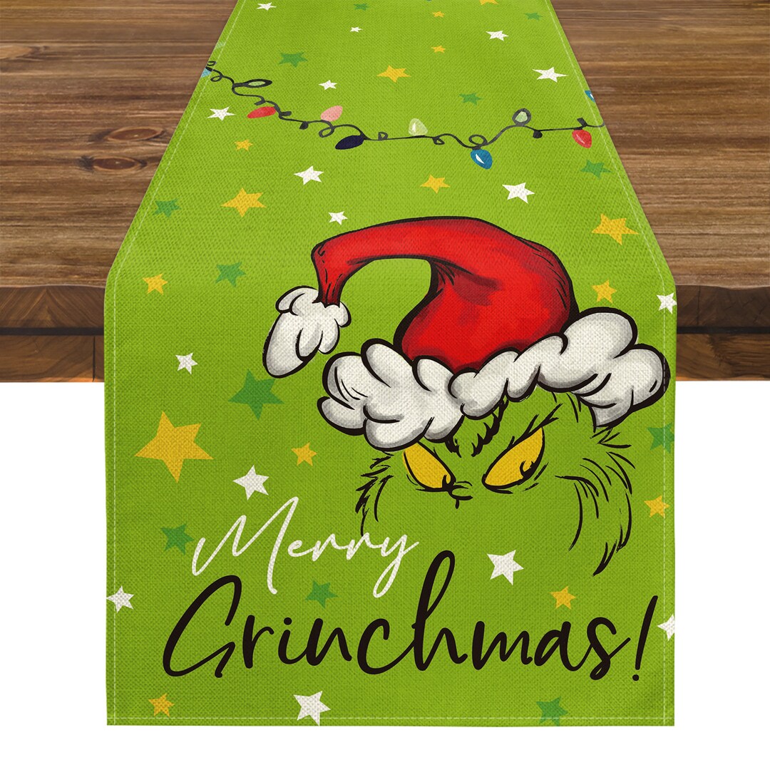 Grinch Table Runner Christmas Decor Winter Decor Merry - Etsy Canada