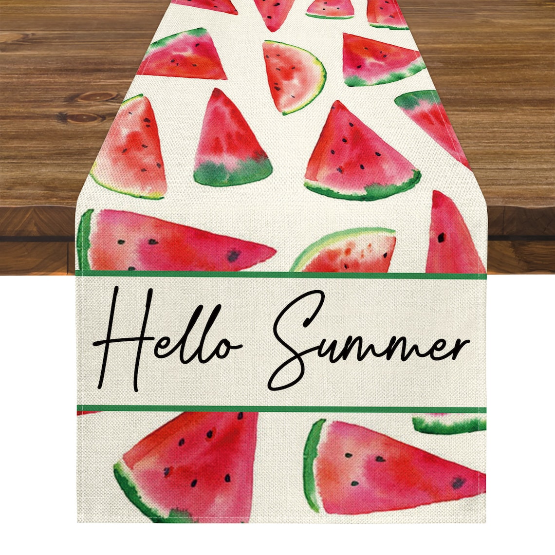 Watermelon Table Runner, Summer Table Decor, Watercolor Fruit Table ...
