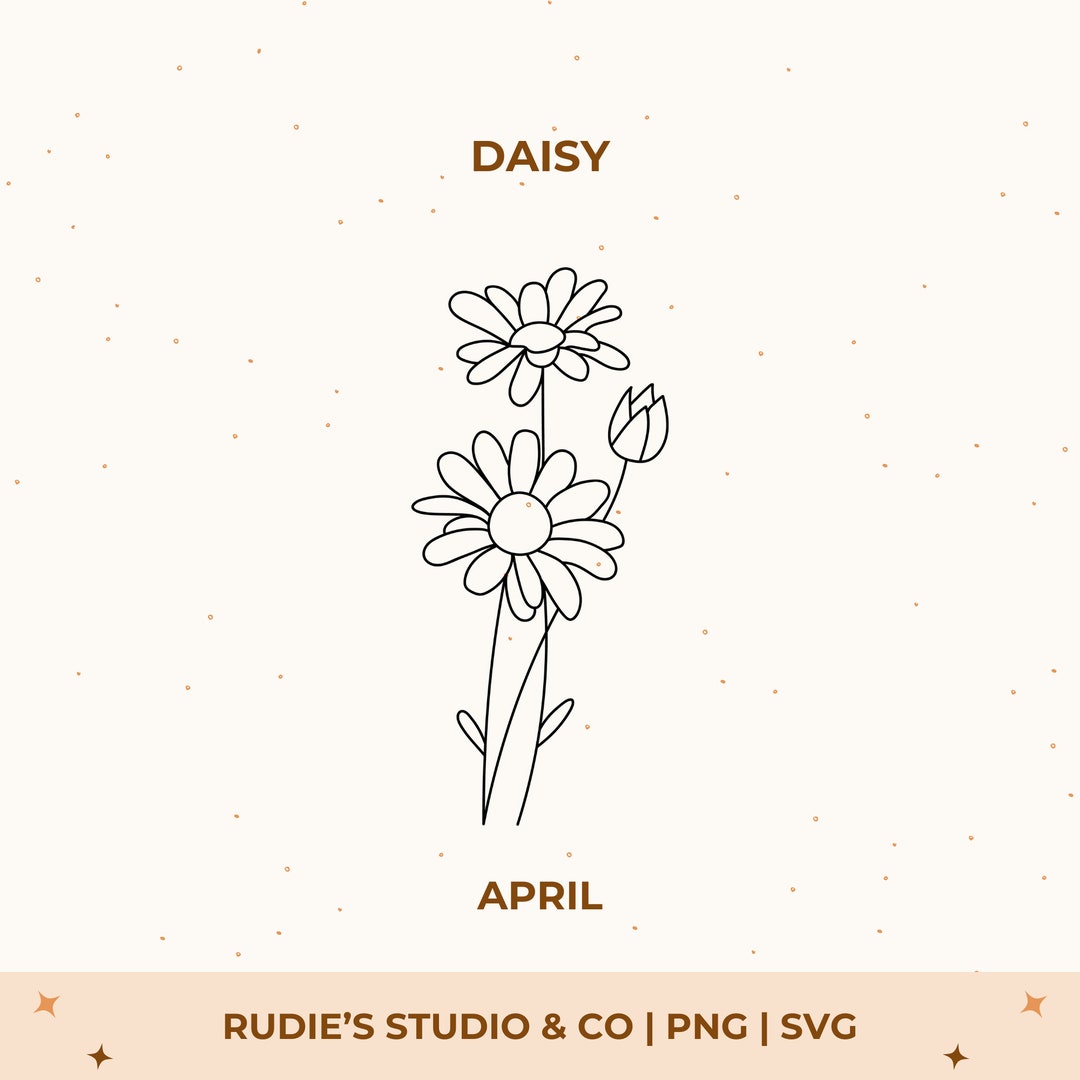 Daisy April Birth Flower SVG, Daisy Flower Png, Daisy SVG, Flower Svg ...