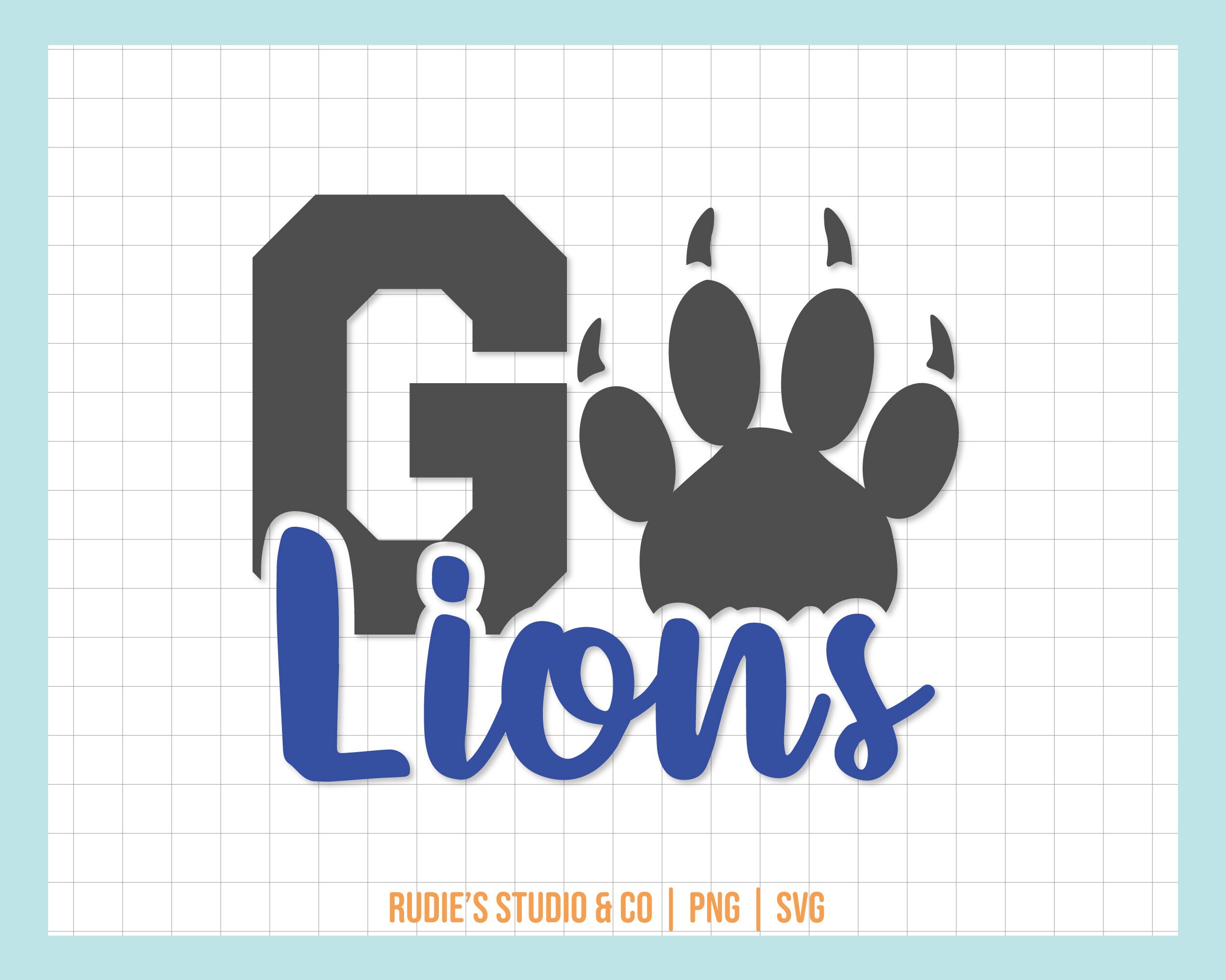 Go Lions SVG, Go Lions Png, Go Lions With Paw Print, Lions Mascot SVG ...