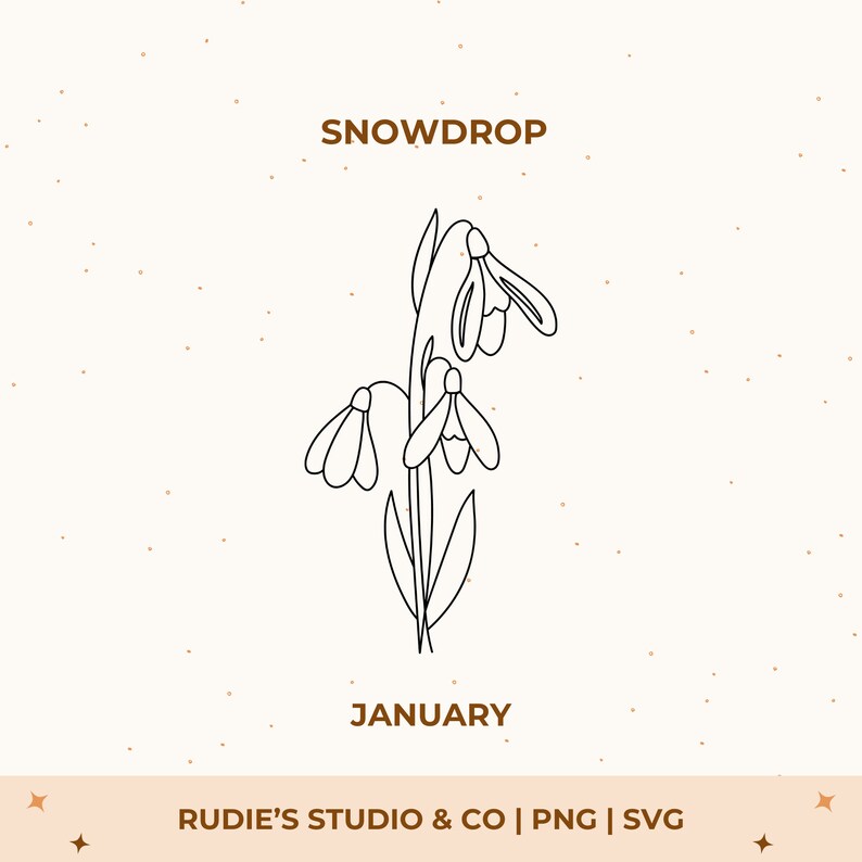 Snowdrop January Birth Flower SVG, Snowdrop Flower Png, Snowdrop SVG ...