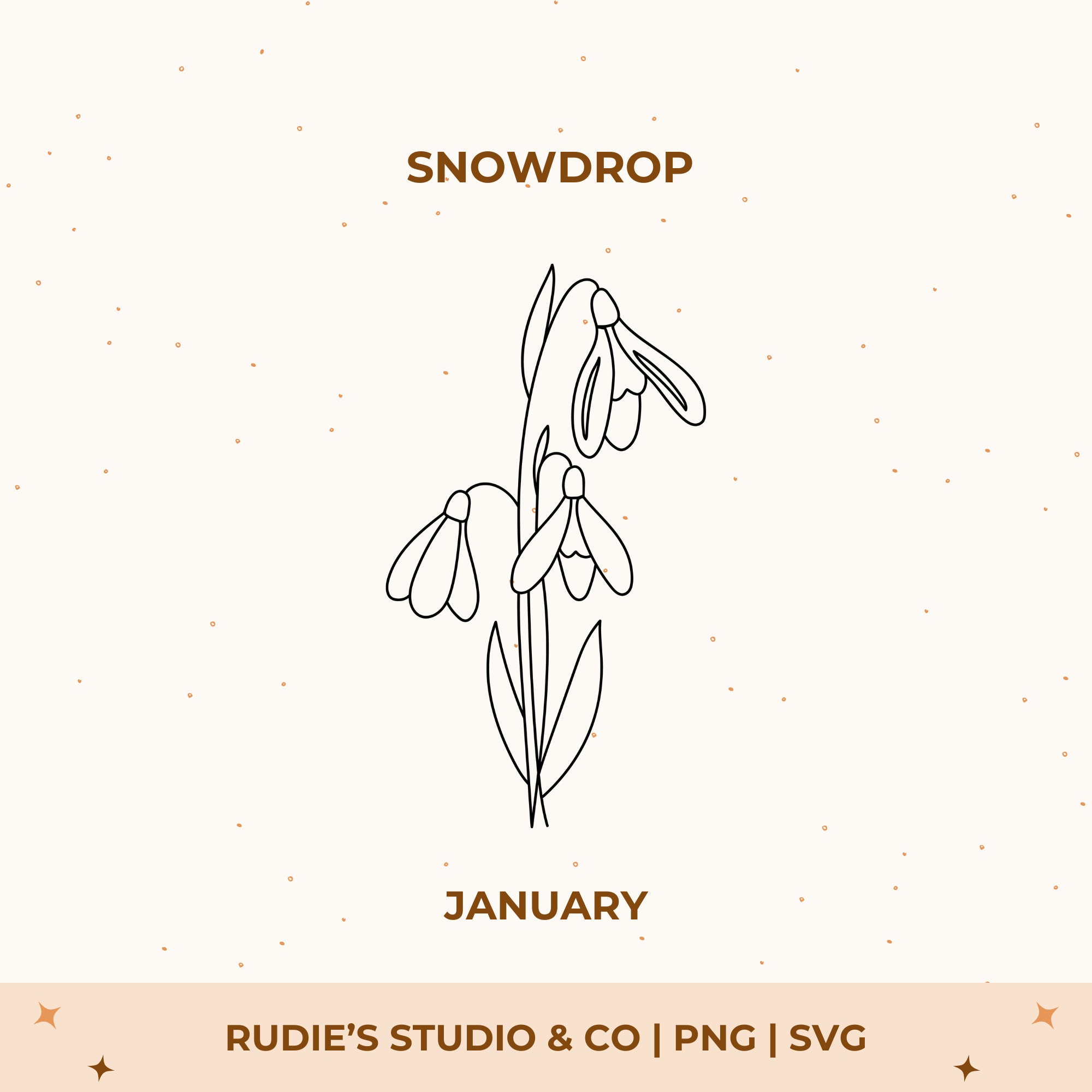 Snowdrop January Birth Flower SVG, Snowdrop Flower Png, Snowdrop SVG ...