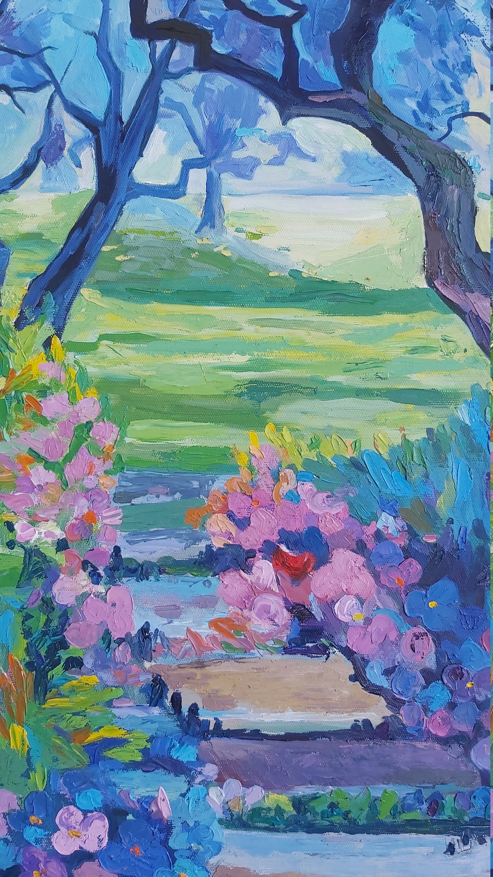 Blue Landscape Large Original Painting on Canvas - Etsy