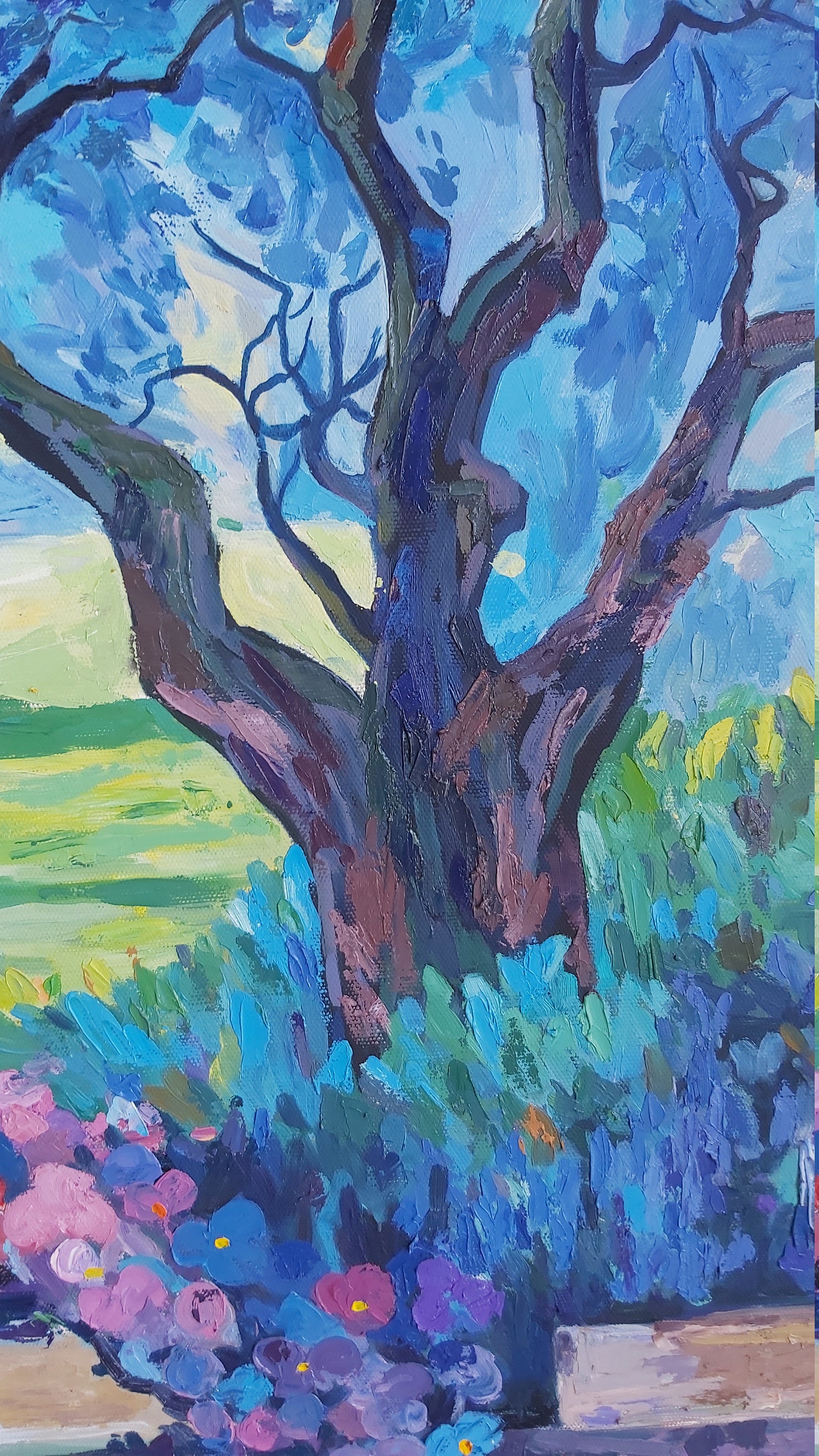 Blue Landscape Large Original Painting on Canvas - Etsy