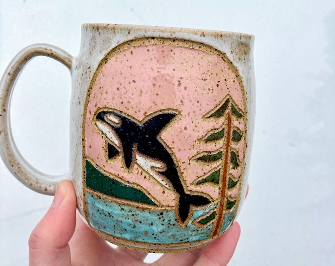 Orca Killer Whale Mug San Juan Islands PNW Washington Handmade Pottery ...