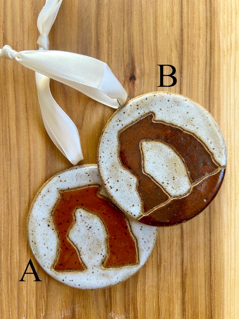 Handmade Ceramic Ornaments Nature Inspired Christmas Ornament Carved ...