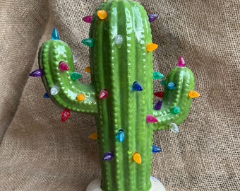 Light up Cactus USA Ceramic Cactus Christmas Tree Decoration ...