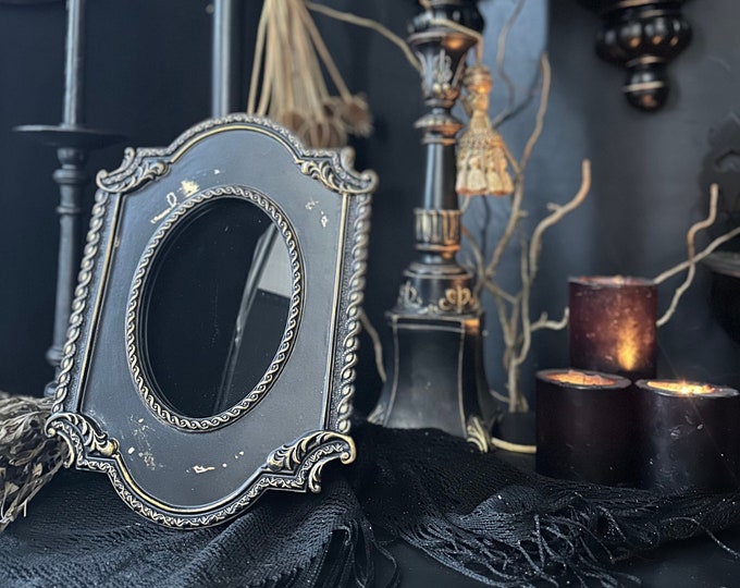 Vintage-style Frame, Oval Scrying Mirror, Dark Academia, Gothic Home ...