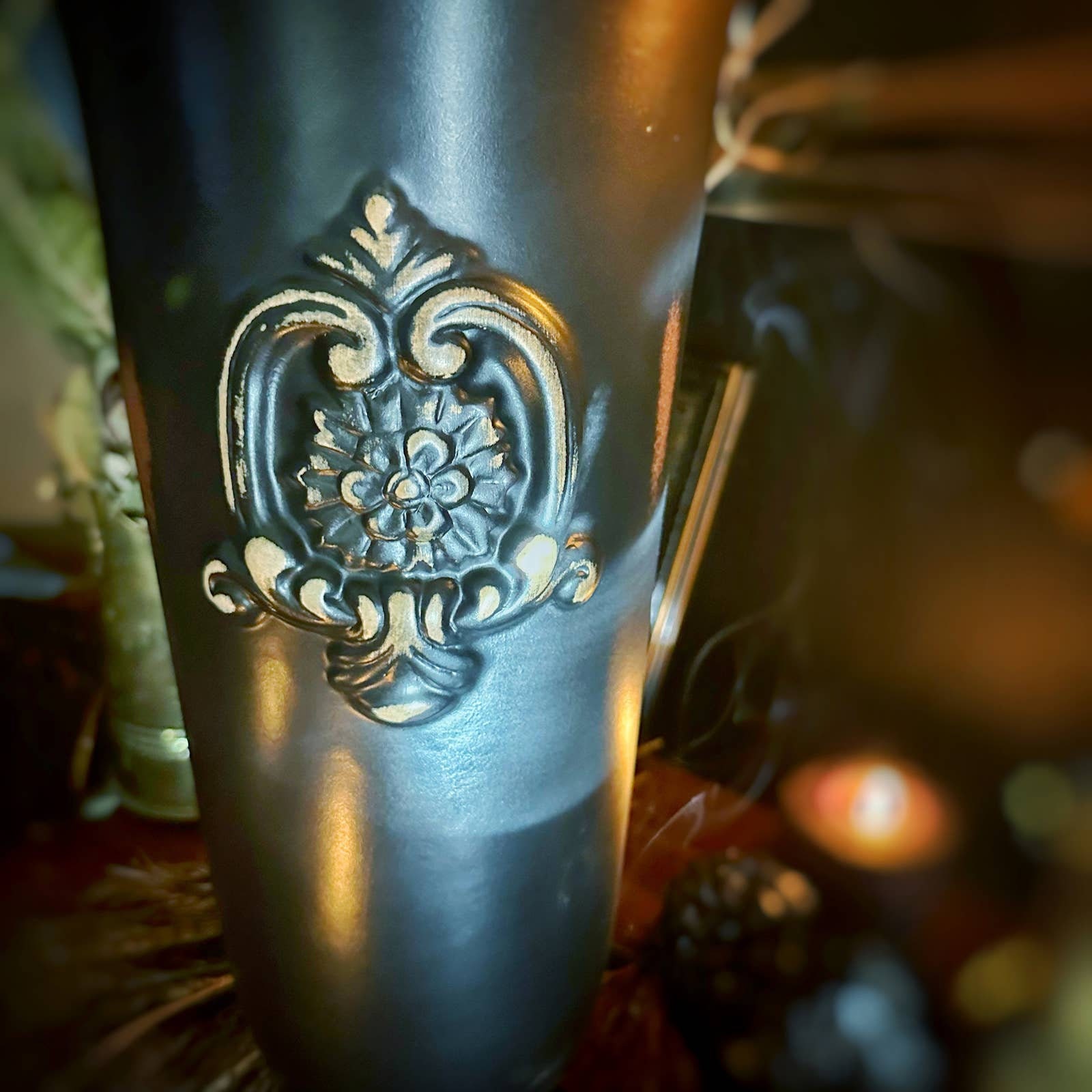 Tall Gothic Ceramic Medallion Planter Gothic Vase - Etsy