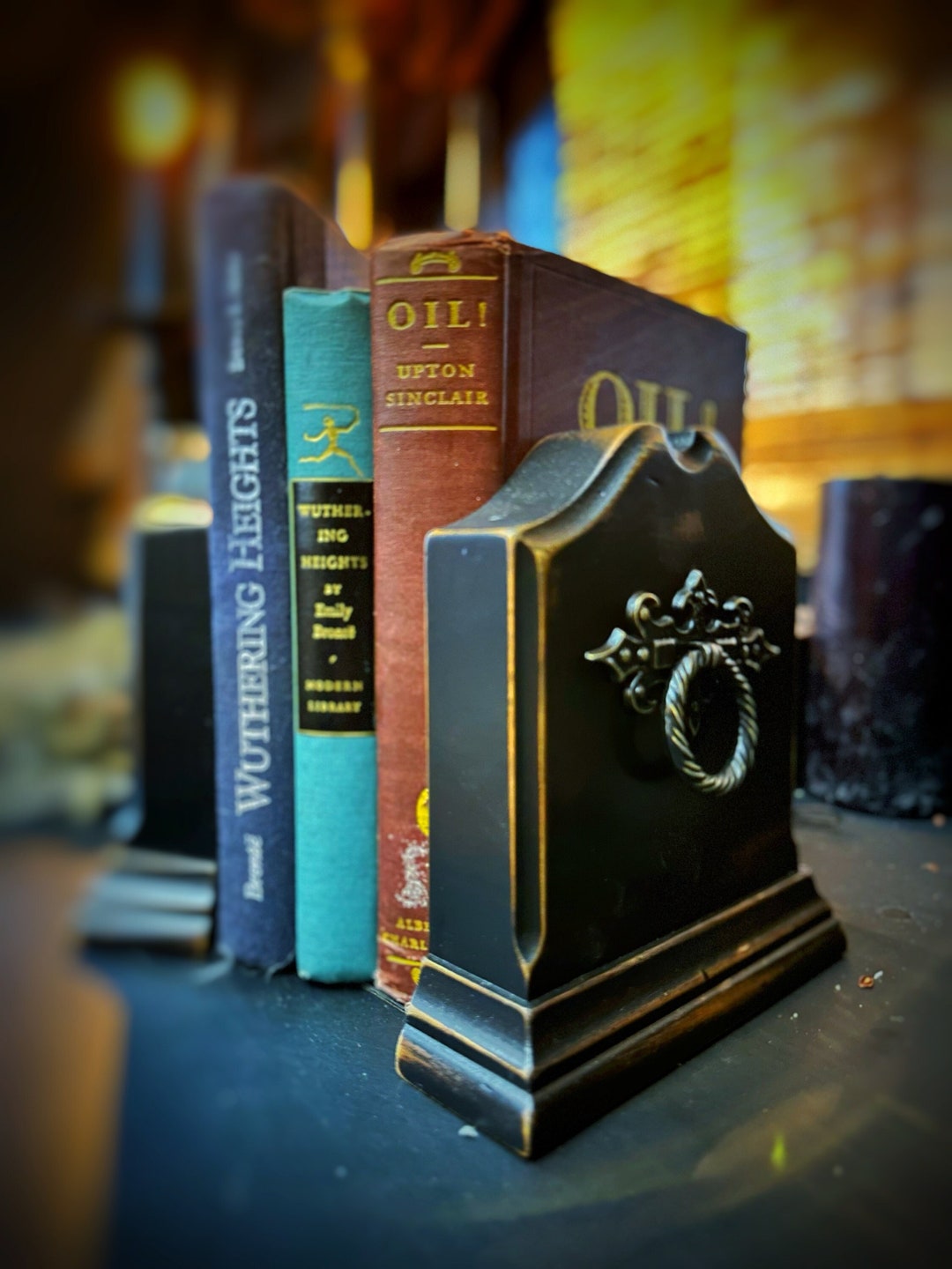 Vintage Wooden Bookends, Gothic Victorian Home Decor, Dark Academia ...