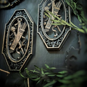 Gothic Medieval Homco Wall Plaques, Black Home Decor, Dark Academia ...