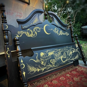 Gothic Queen Sized Bed, Federal Bed Frame, Gothic Bed Frame, Witchy ...