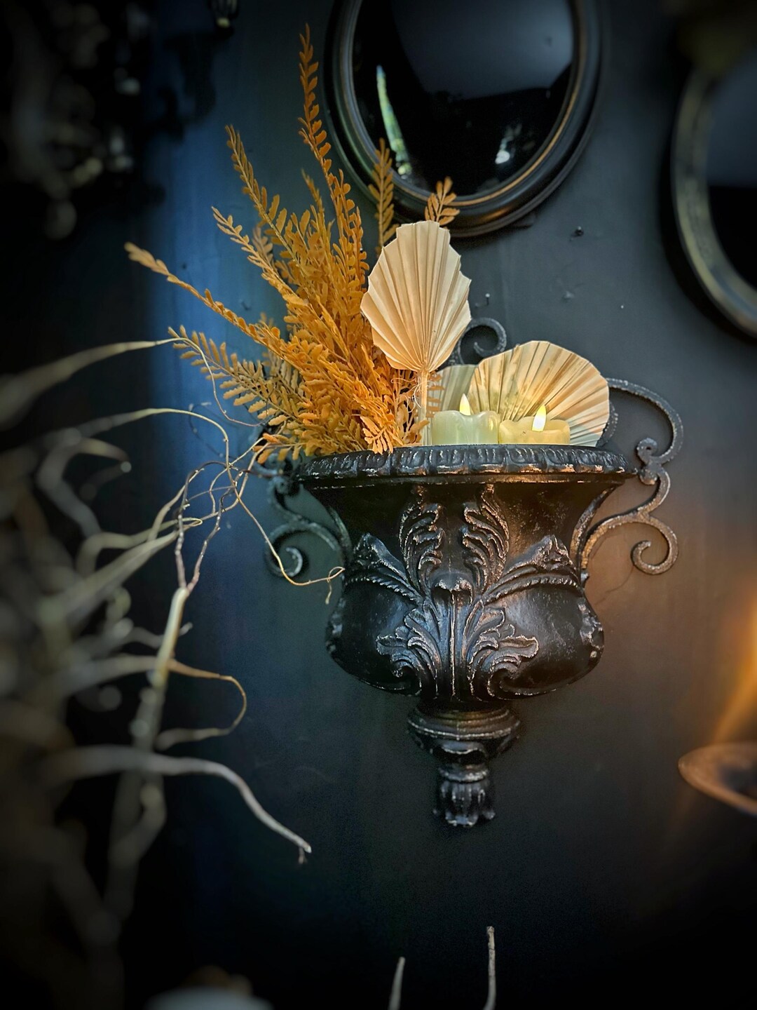 Gothic Gallery Wall Pocket, Wall Planter, Dark Academia, Goth Home ...