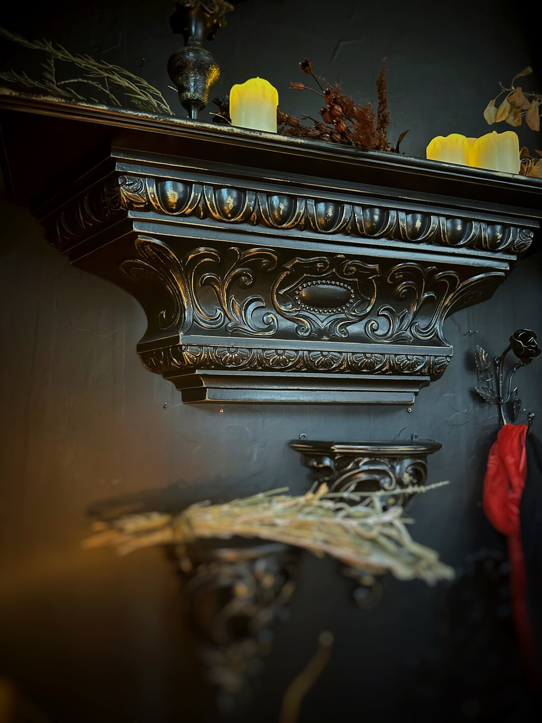 Large Gothic Wall Corbel, Gallery Wall Decor, Goth Shelf, Dark Academia ...