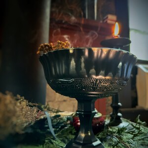 Gothic Offering Bowl, Alter Tools, Witchy Home Decor, Glass Divination ...