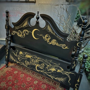 Gothic Queen Sized Bed, Federal Bed Frame, Gothic Bed Frame, Witchy ...
