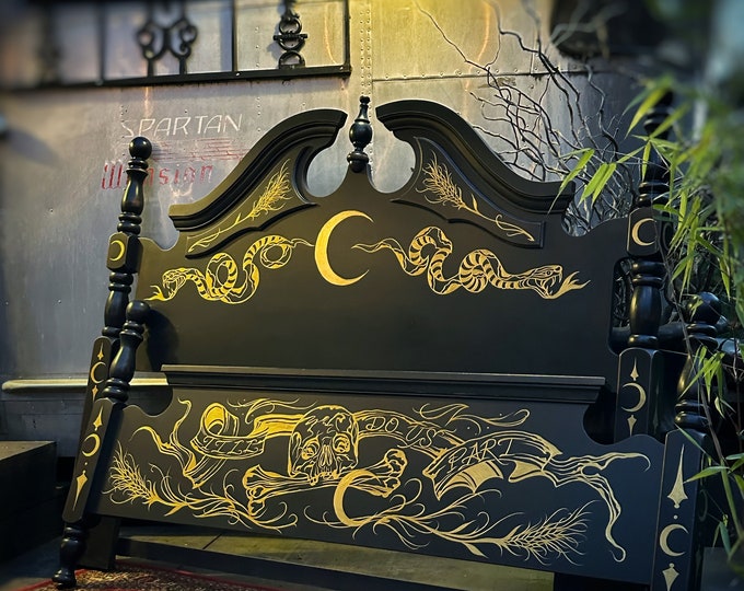 Gothic Queen Sized Bed, Federal Bed Frame, Gothic Bed Frame, Witchy ...