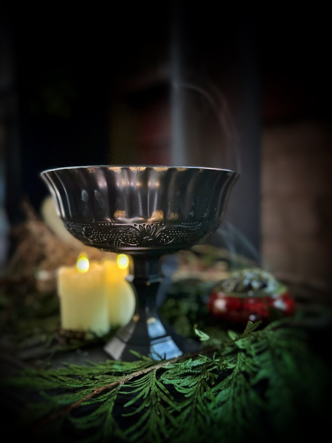 Gothic Offering Bowl, Alter Tools, Witchy Home Decor, Glass Divination ...