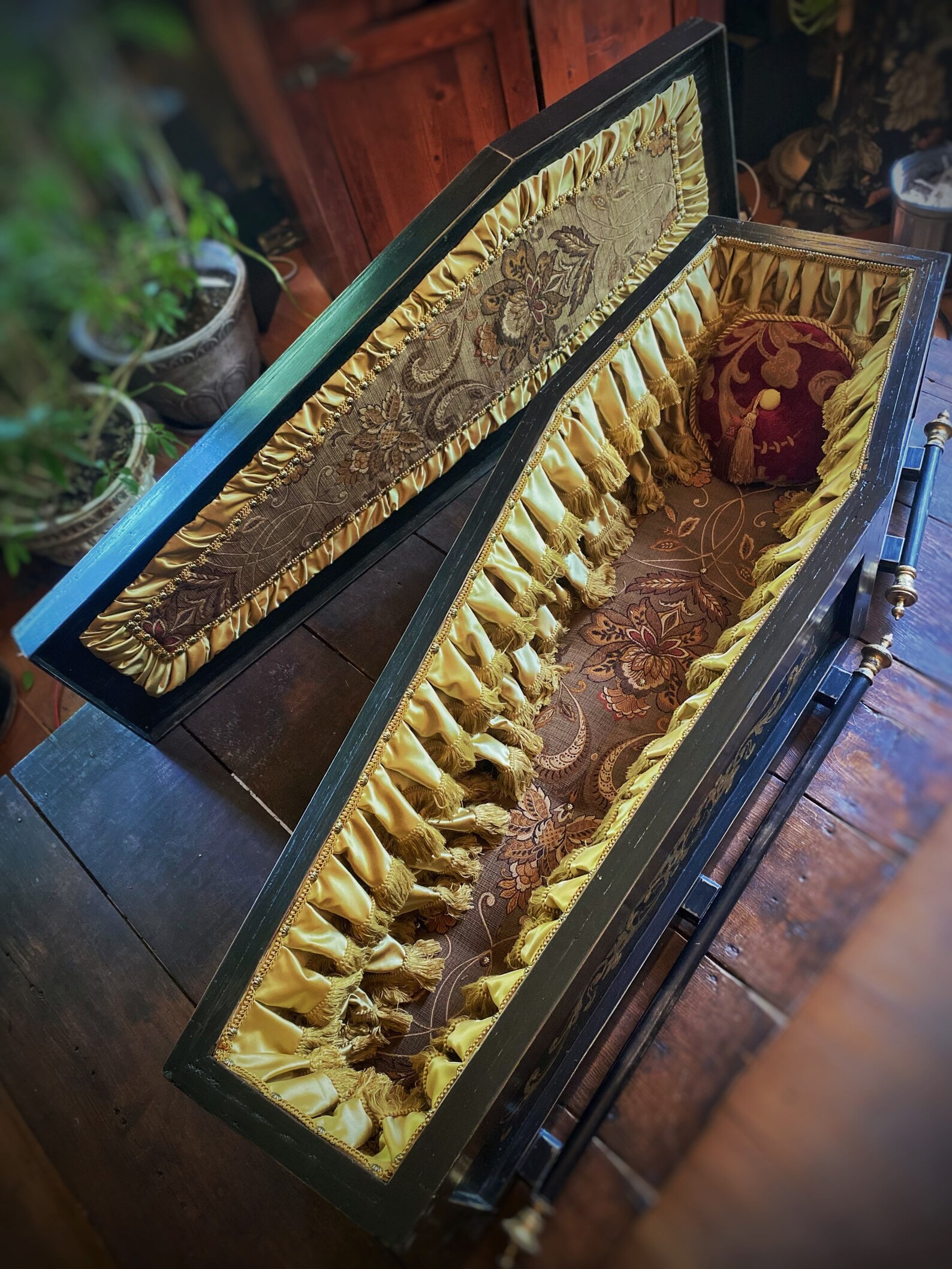 Gothic Toe Pincher Upholstered Coffin - Etsy