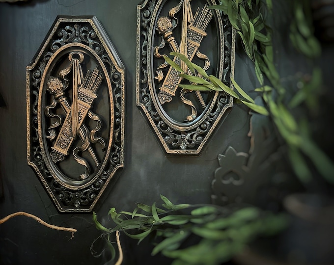 Gothic Medieval Homco Wall Plaques, Black Home Decor, Dark Academia ...