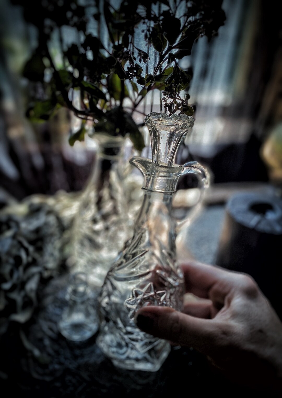 Beautiful Cut Glass Crystal Potion Bottles, Decanters, Vintage ...